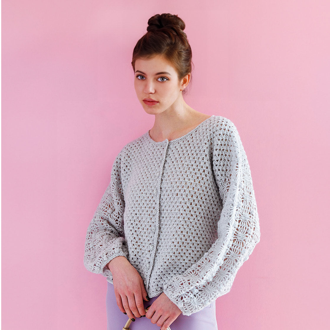 light gray cardigan – あみものレシピ