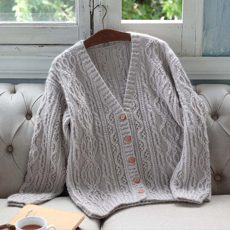 Fully illustrated cross pattern cardigan [M/L size] – あみものレシピ